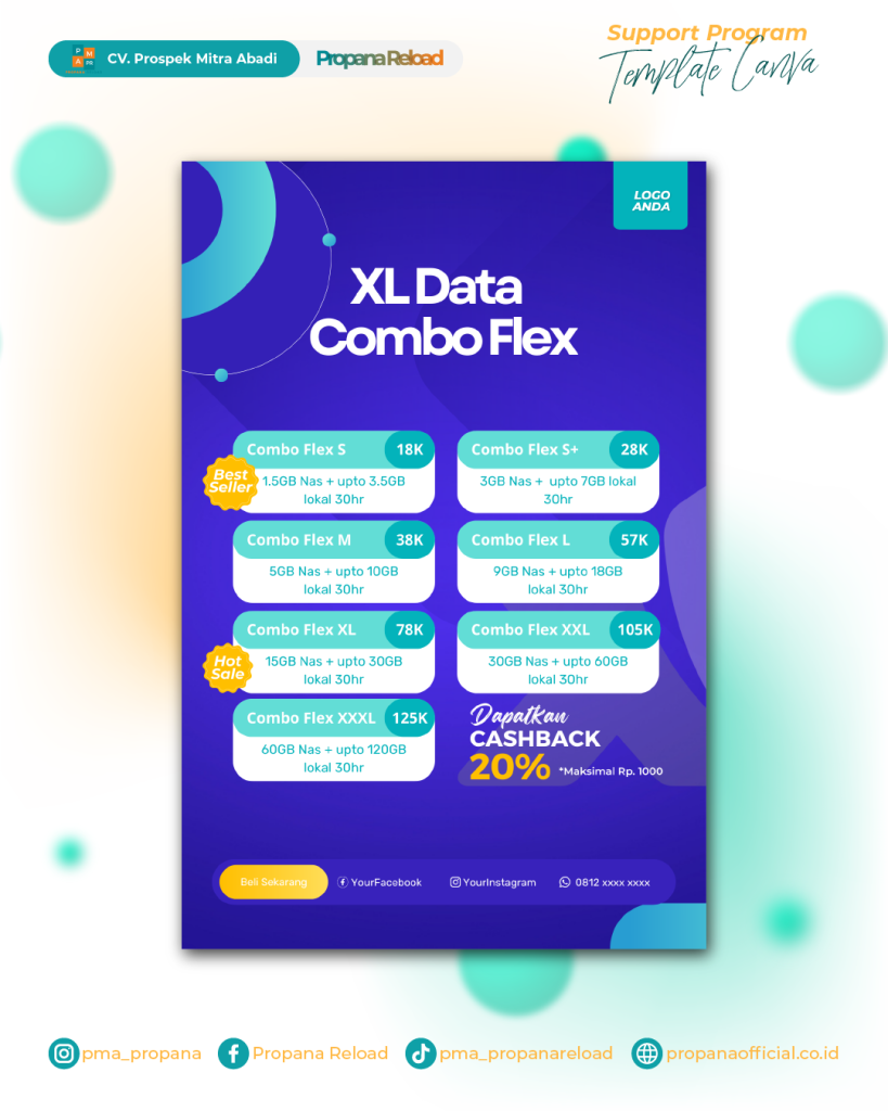 Template Canva XL Data Combo Flex (Redesign) - Support